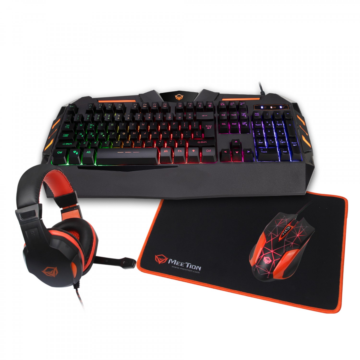 Bundle 4 en 1 MEETION MT-C505: Teclado, Mouse, Headset, Mouse Pad ...